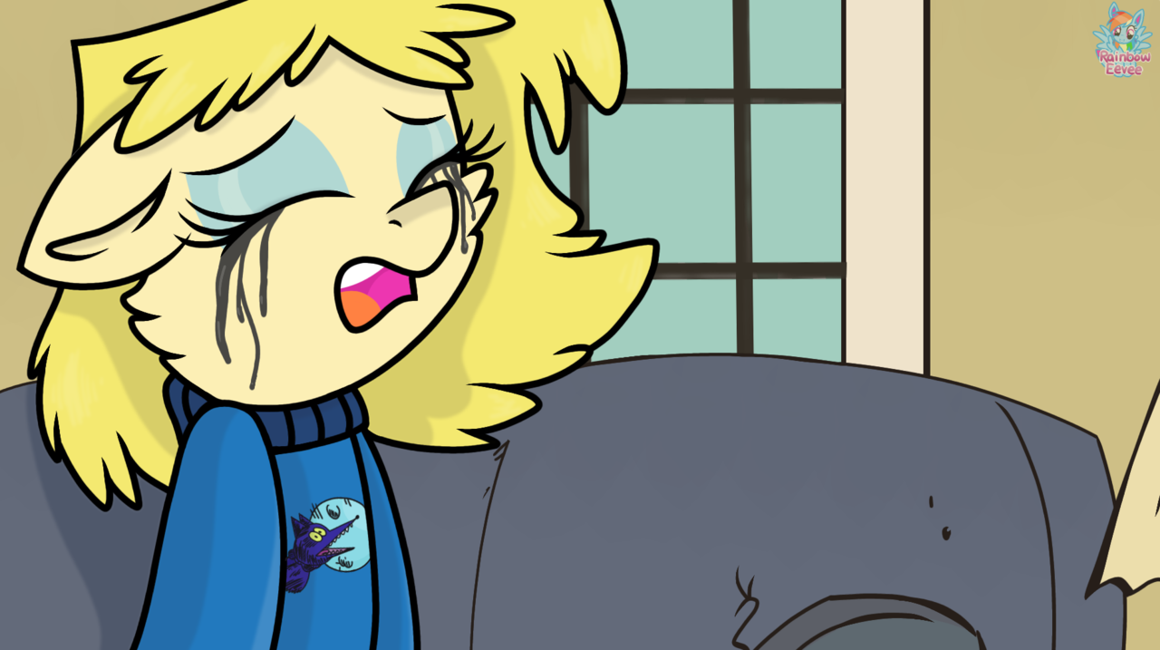 #2162288 - safe, artist:rainbow eevee, pony, crying, lori loud, makeup ...