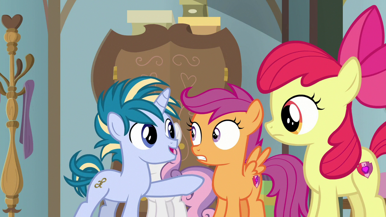 #2184658 - safe, screencap, apple bloom, scootaloo, skeedaddle, sweetie ...