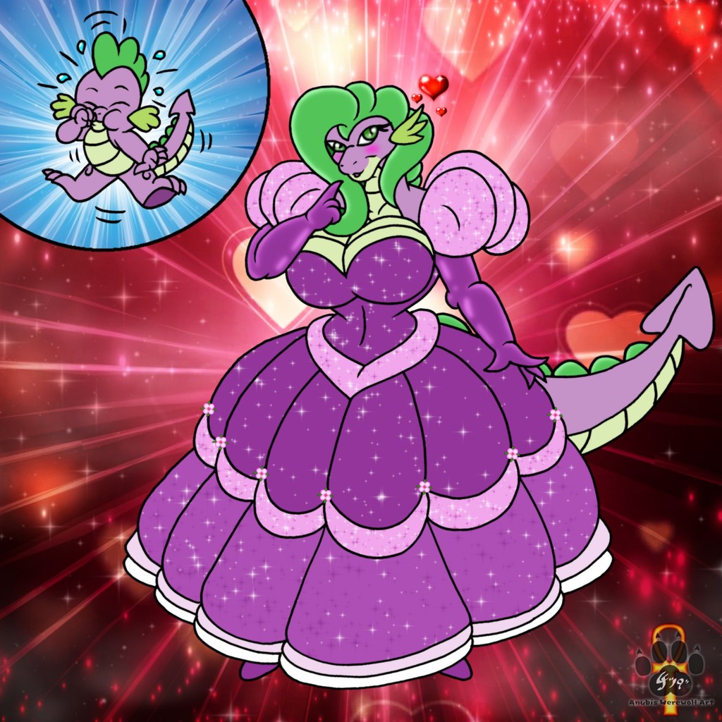 2184905 Suggestive Artistanubiiswerewolf Spike Oc Ocbarbara Greenscale Dragon Anthro