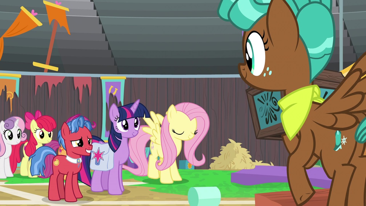 #2193062 - safe, screencap, apple bloom, biscuit, fluttershy, scootaloo ...