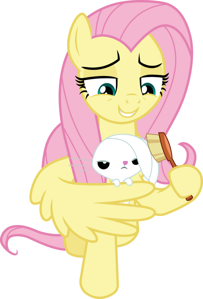 #2203604 - safe, artist:cloudy glow, angel bunny, fluttershy, pegasus ...