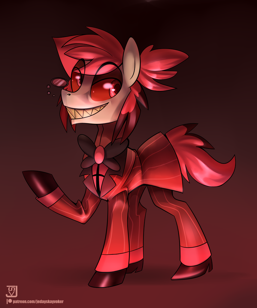 #2189817 - safe, artist:jedayskayvoker, deer, deer pony, demon, demon ...