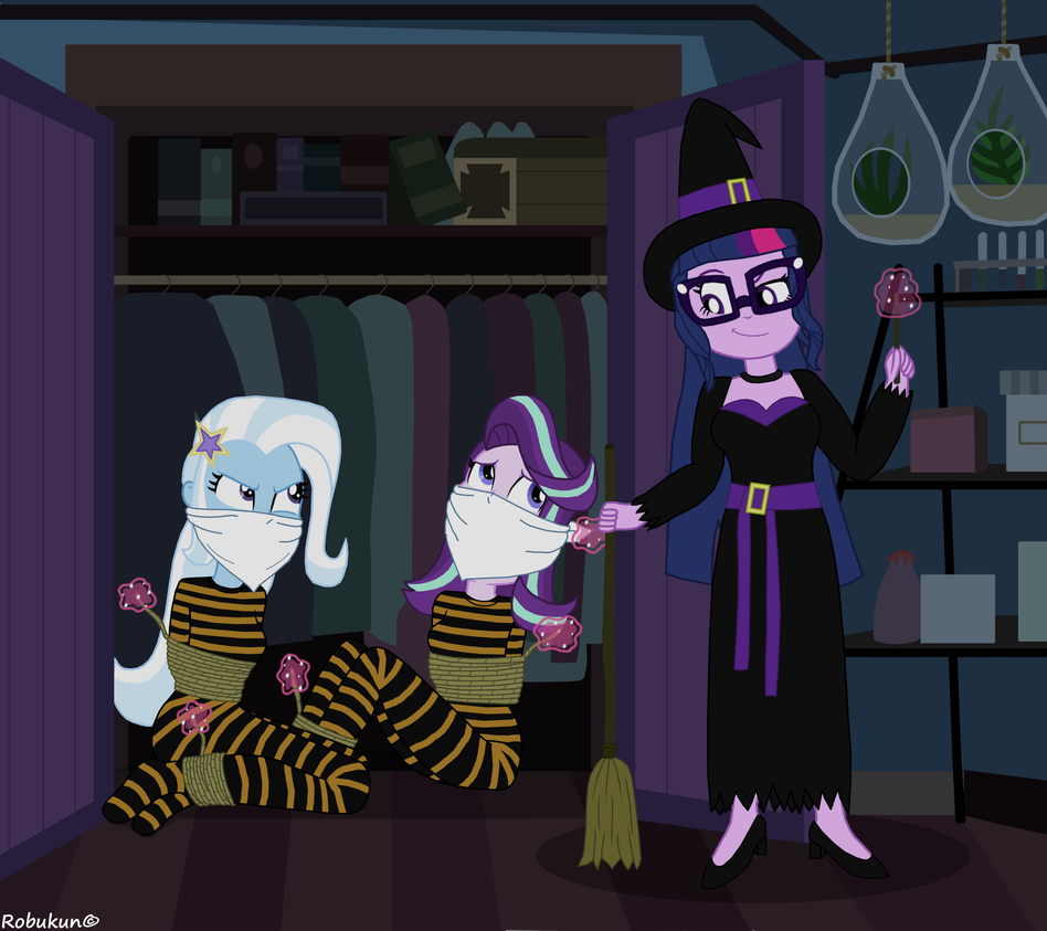 #2190063 - safe, artist:robukun, sci-twi, starlight glimmer, trixie ...