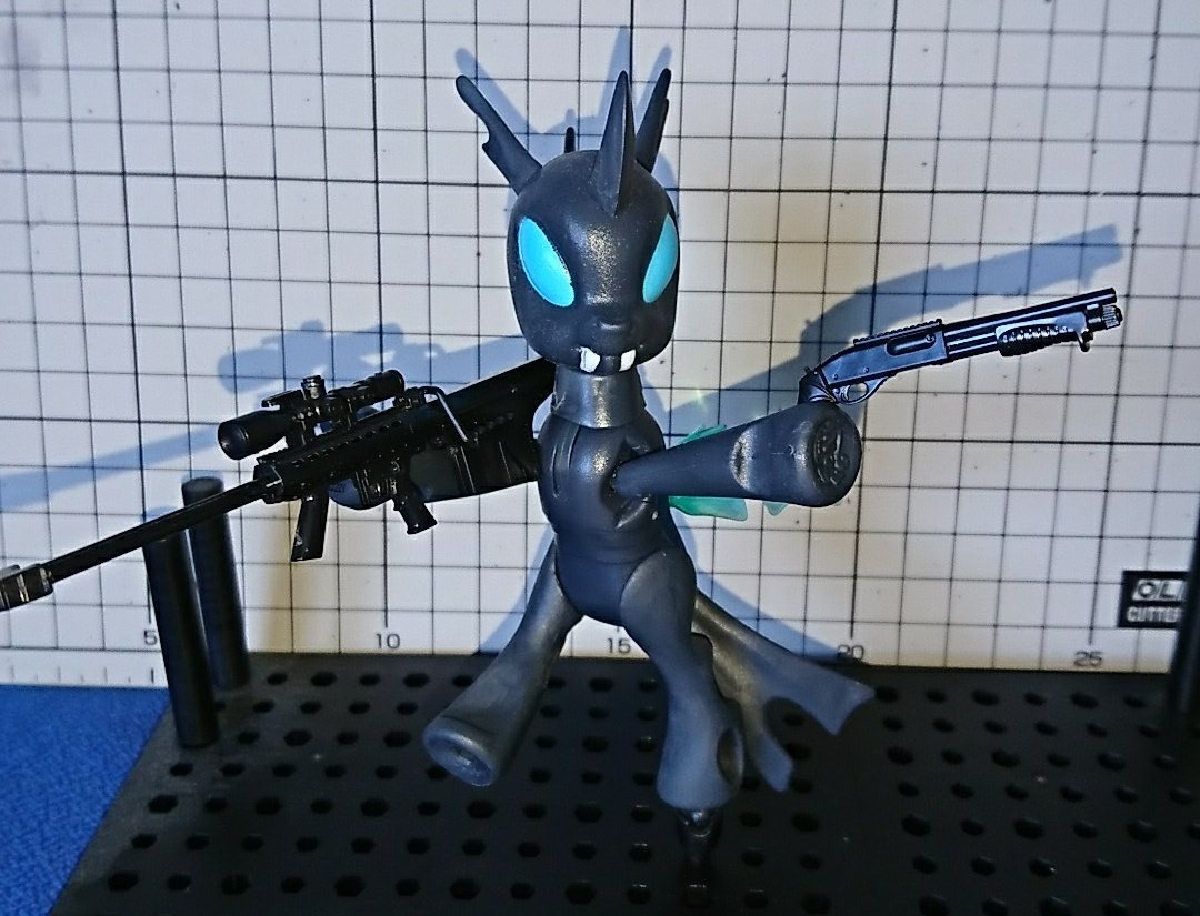 #2217057 - safe, artist:omegapony16, changeling, bipedal, fangs ...