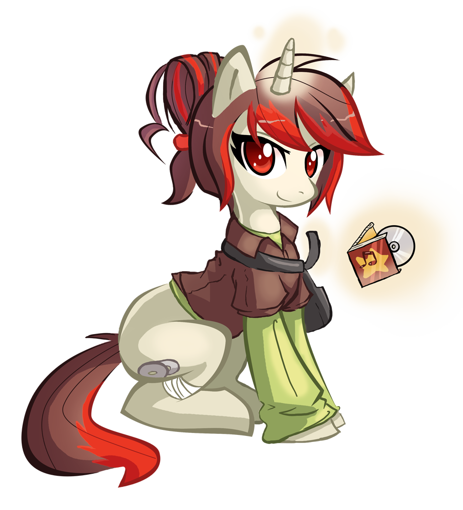 #2225064 - safe, artist:ric-m, oc, oc only, pony, cd, clothes, looking ...