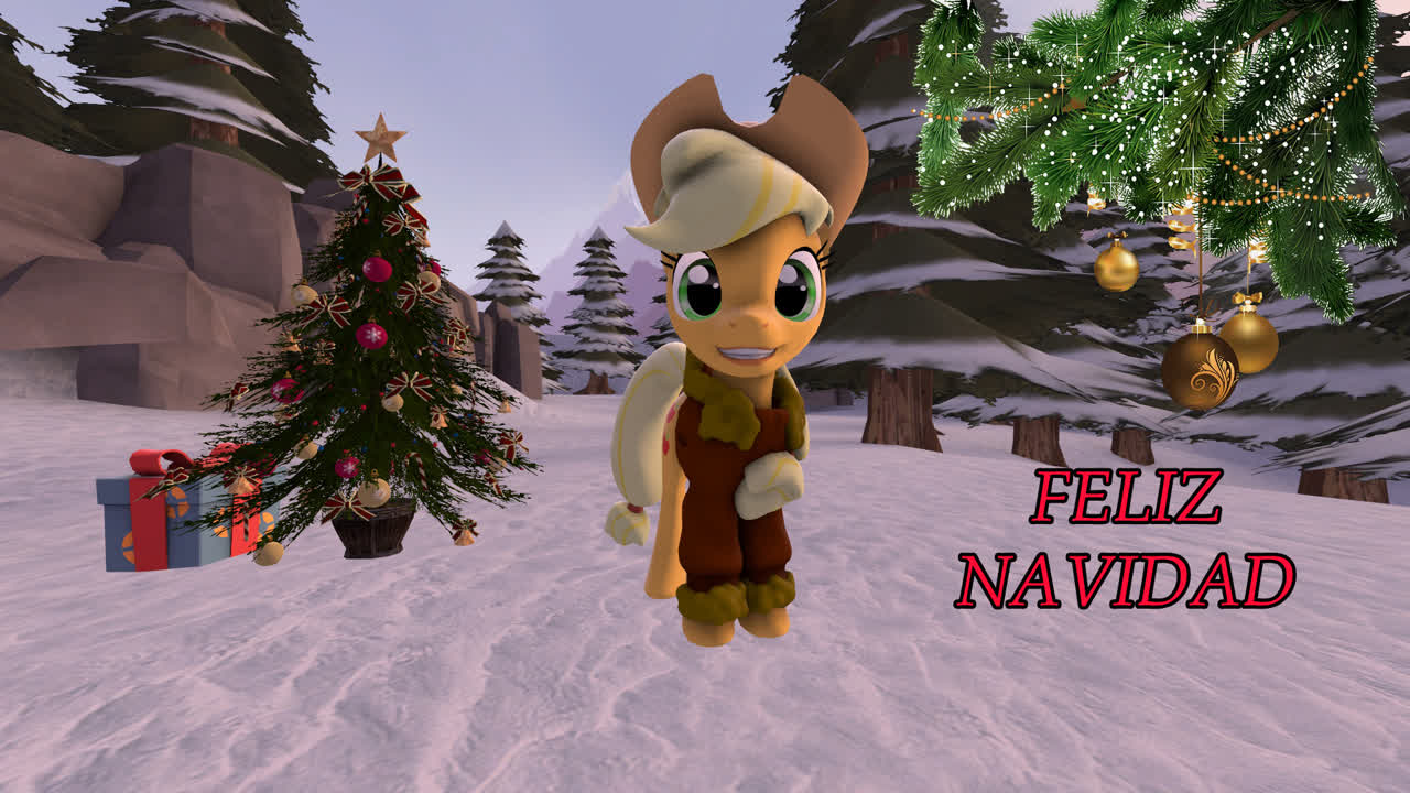 #2229722 - safe, artist:juanjobelic, applejack, g4, christmas, holiday ...