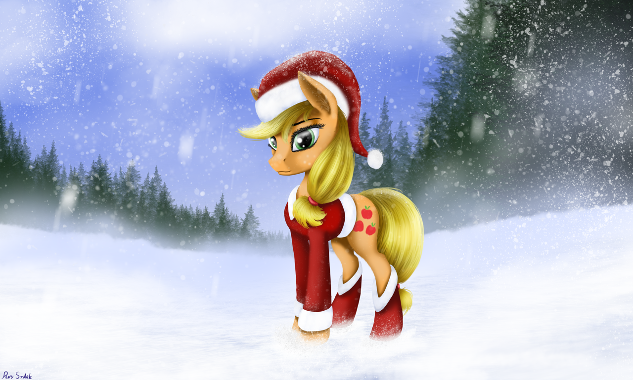 #2229775 - safe, artist:pony-stark, applejack, pegasus, pony, christmas ...