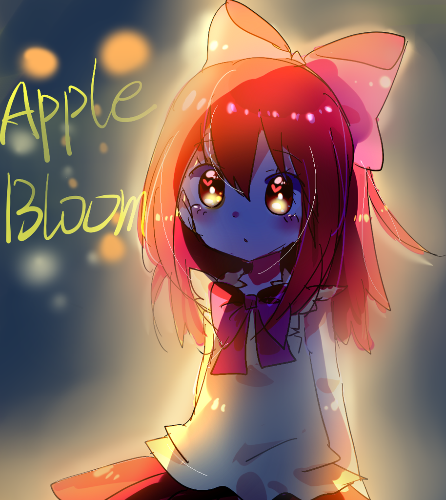 #2211253 - safe, artist:sea, apple bloom, human, adorabloom, blushing ...