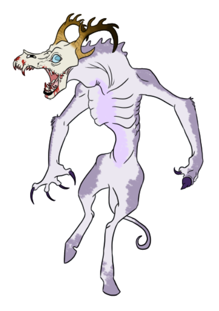 #2235160 - semi-grimdark, artist:phobicalbino, wendigo, belly, blood ...