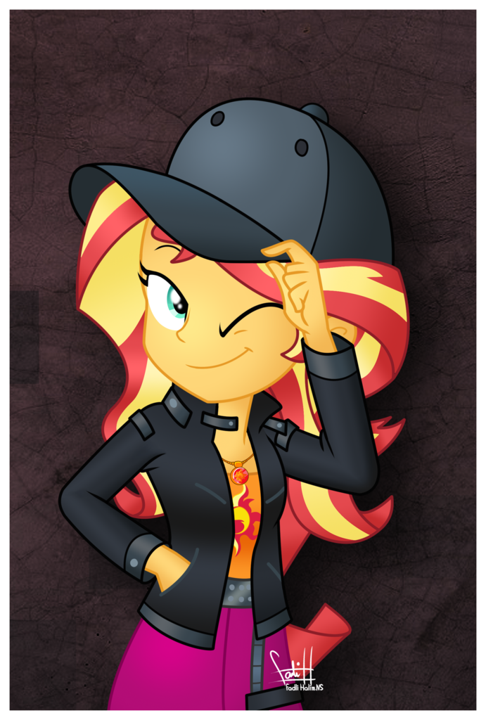#2214853 - safe, artist:fadlihalimns, sunset shimmer, display of ...