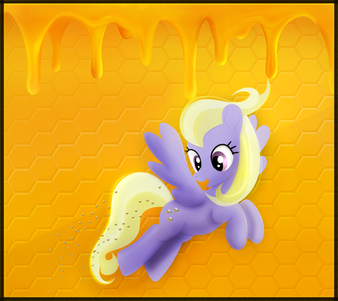 #1958247 - safe, artist:startledflowerpony, sweet buzz, bee, pegasus ...