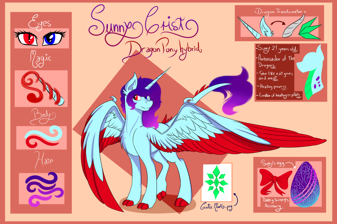 #1959140 - safe, artist:shamy-crist, oc, oc only, oc:sunny crist, dracony, hybrid, female ...