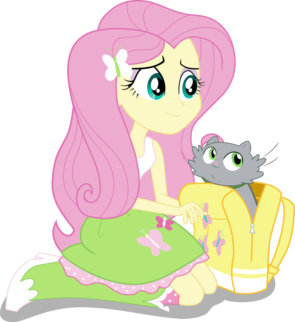 #1960041 - safe, artist:twilirity, fluttershy, cat, equestria girls, g4 ...