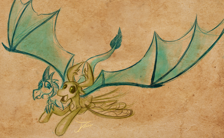 #1961051 - safe, artist:jamescorck, princess ember, thorax, changedling ...