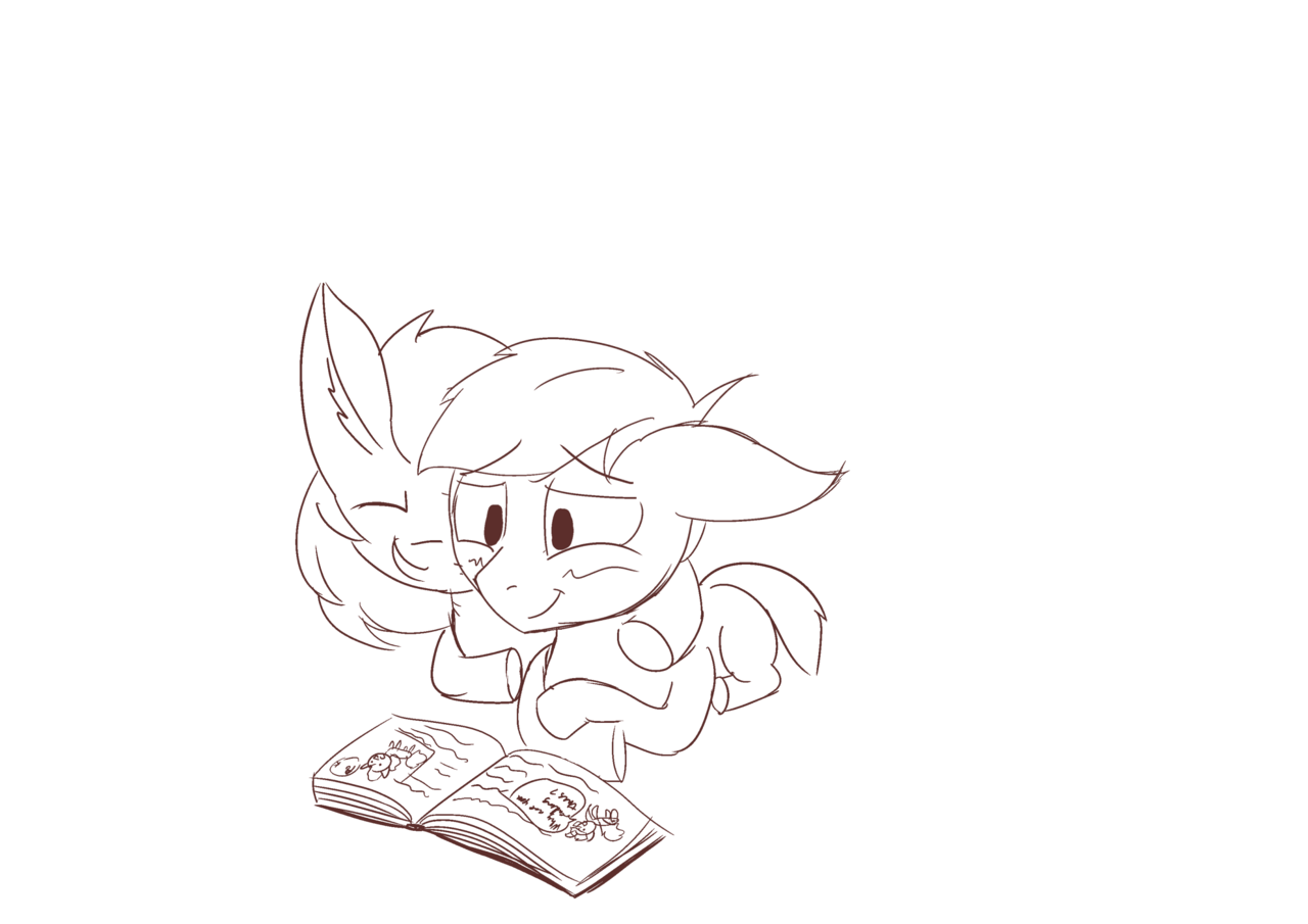 #1962110 - safe, oc, pony, blushing, book, couple, hug, monochrome ...