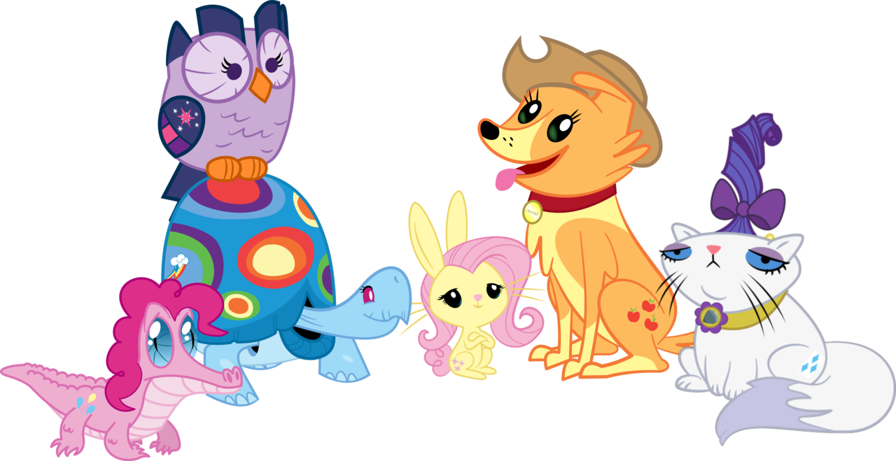 #1965595 - safe, artist:java--jive, angel bunny, applejack, fluttershy ...