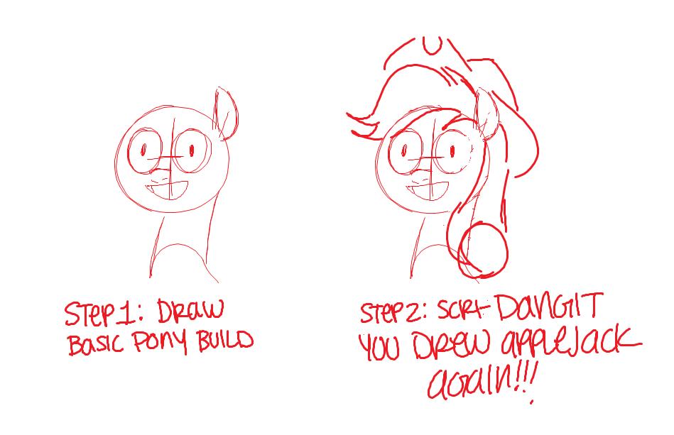 #1967064 - safe, applejack, pony, g4, how to draw, tutorial - Derpibooru