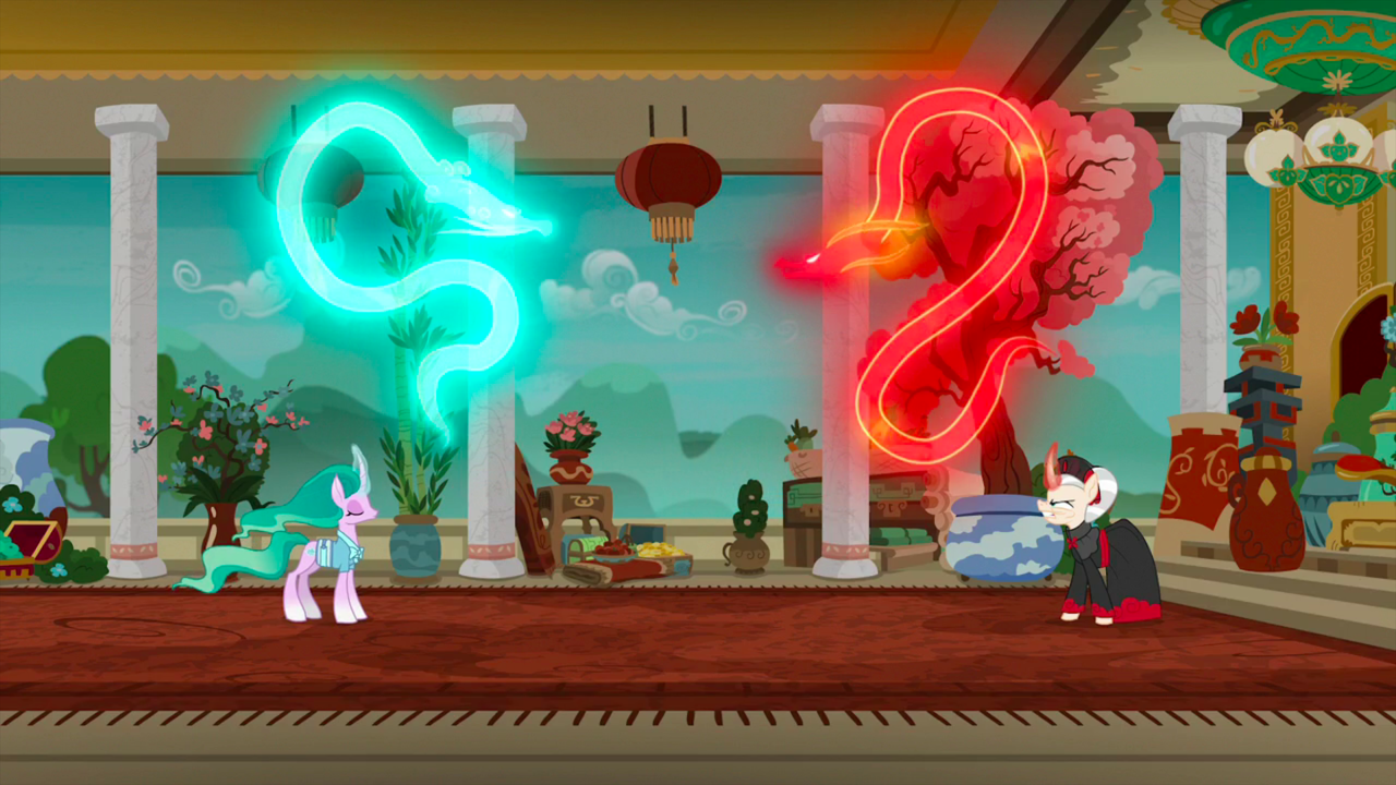 #1967391 - safe, screencap, mistmane, sable spirit, dragon, pony ...