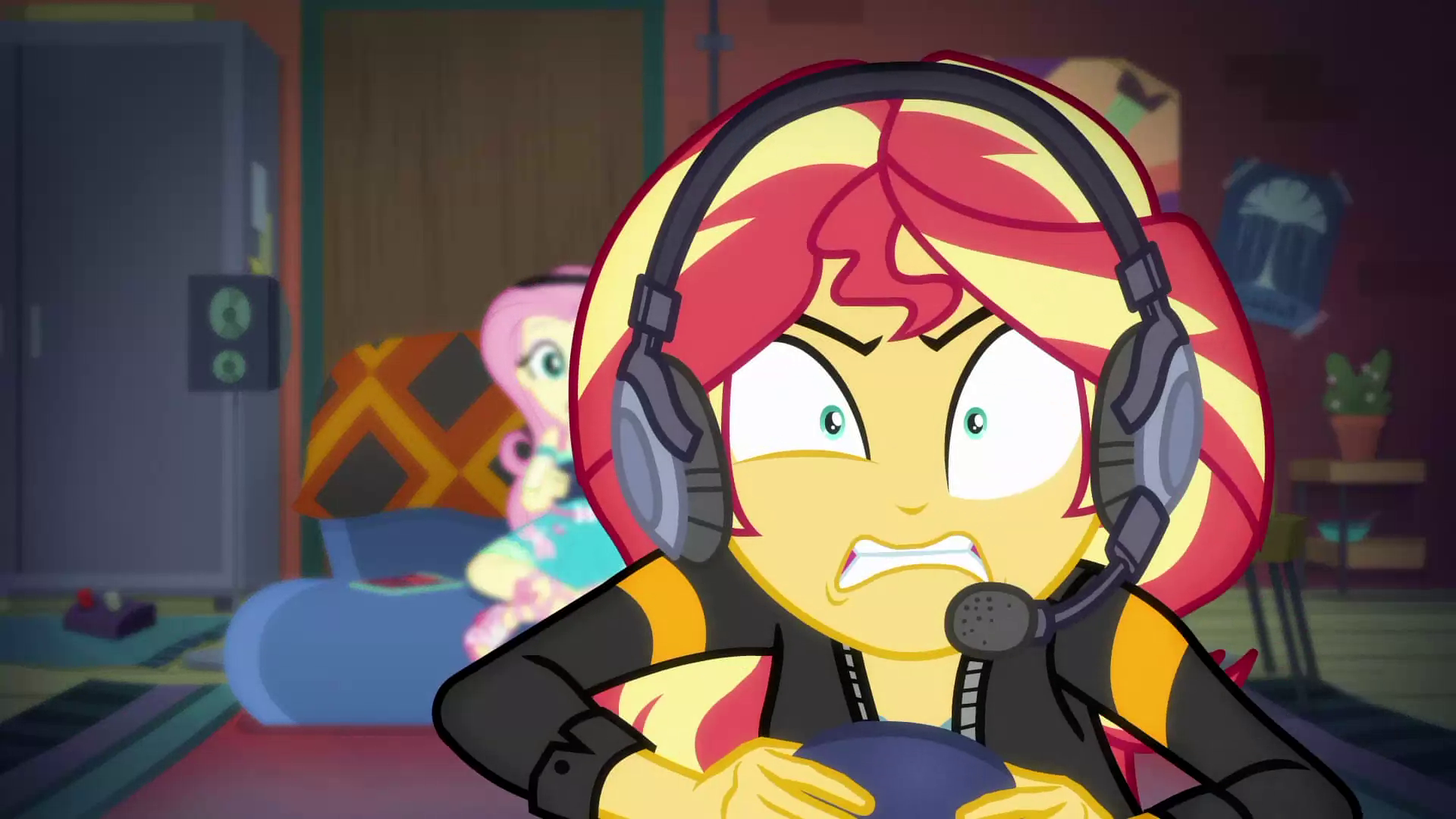 #1968756 - safe, screencap, fluttershy, sunset shimmer, equestria girls ...