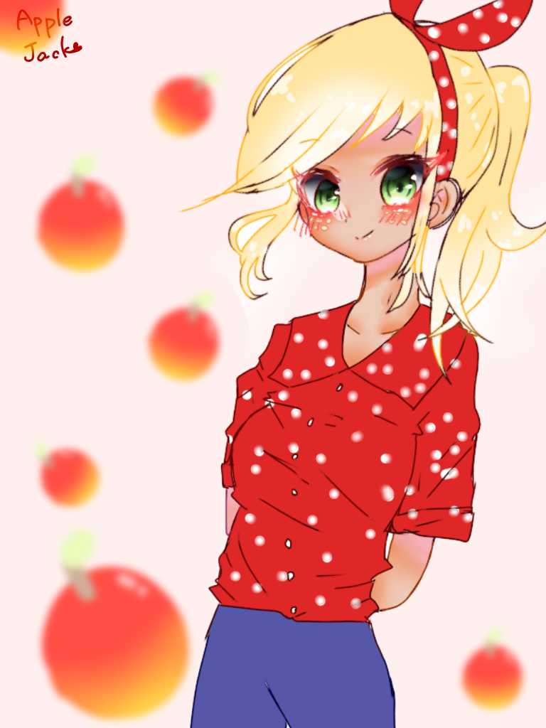 #1971012 - safe, artist:sakurai, applejack, human, equestria girls ...