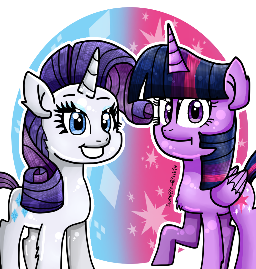 #1971469 - safe, artist:sweetie-pinkie, rarity, twilight sparkle ...