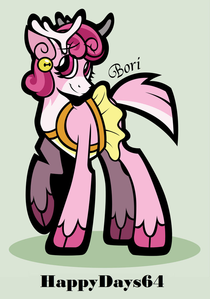#1972604 - safe, artist:happydays64, bori the reindeer, deer, pony ...