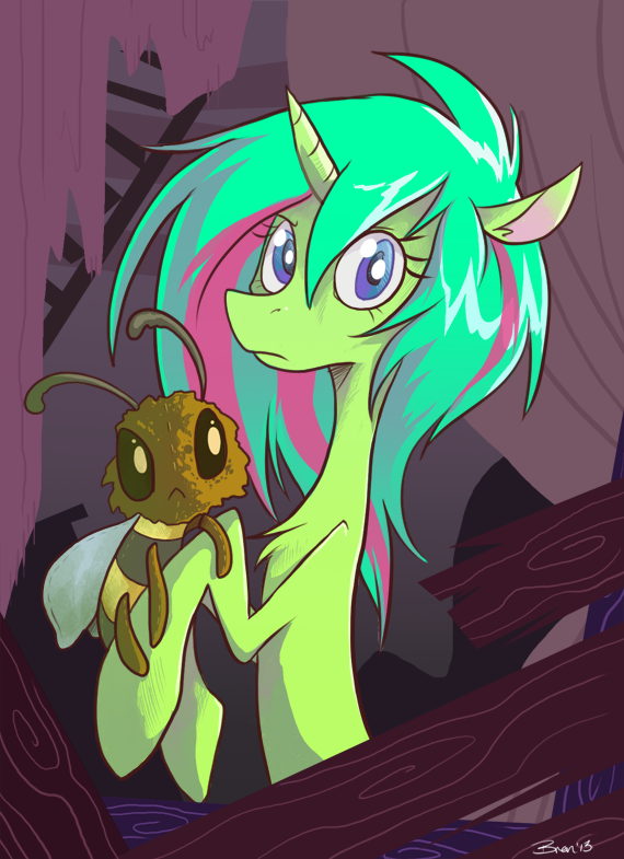 #1973819 - safe, artist:goatsocks, oc, oc only, oc:mixx tape, bee, pony ...