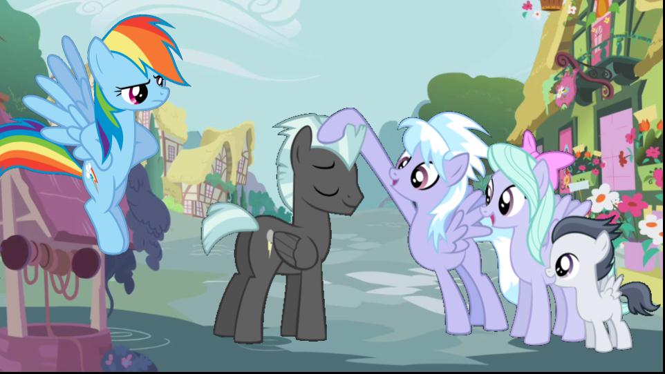 #1956261 - safe, artist:thunderrdash, cloudchaser, flitter, rainbow ...