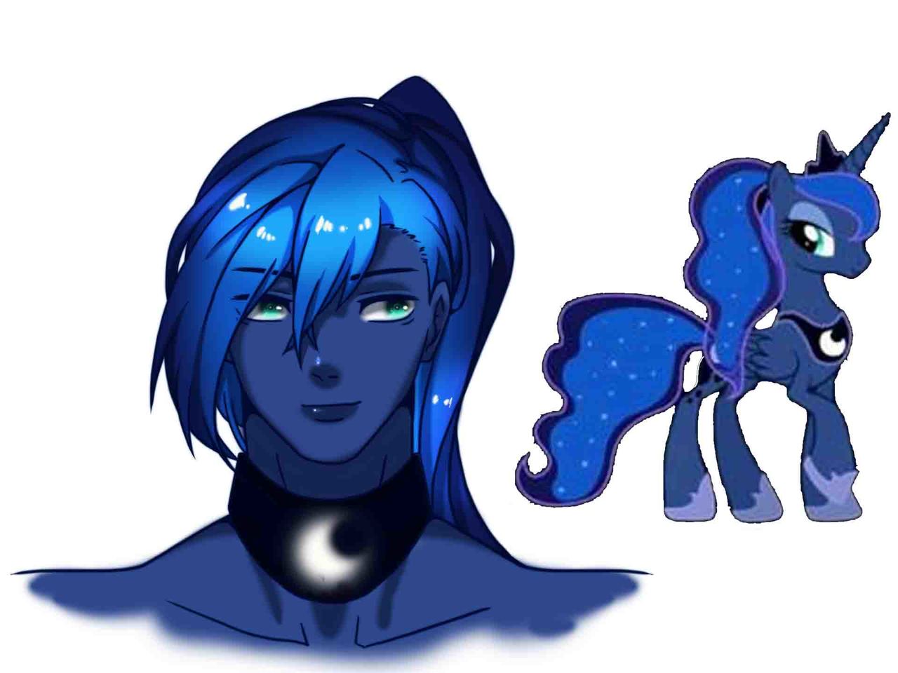 #1956581 - safe, artist:blueeye, princess luna, human, crown, female ...