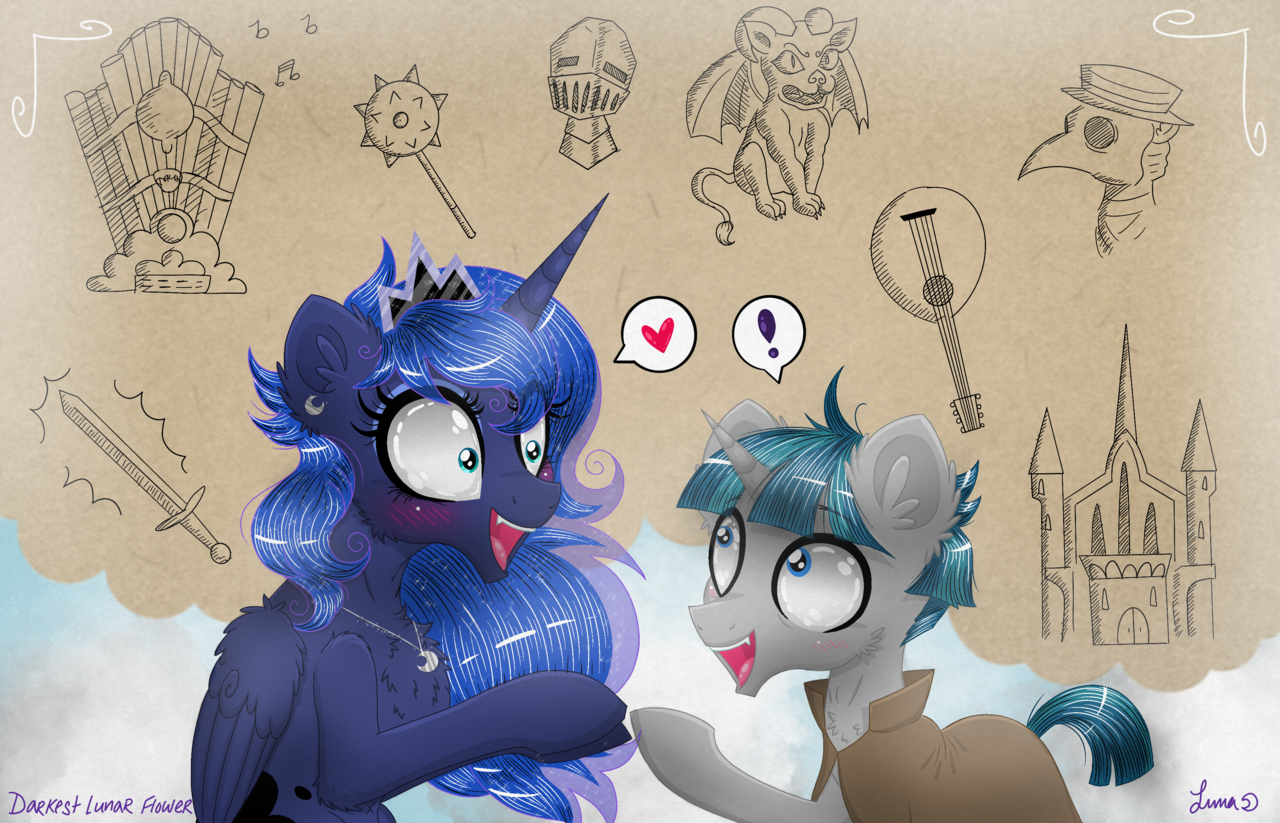 #1956950 - safe, artist:darkest-lunar-flower, princess luna, stygian ...