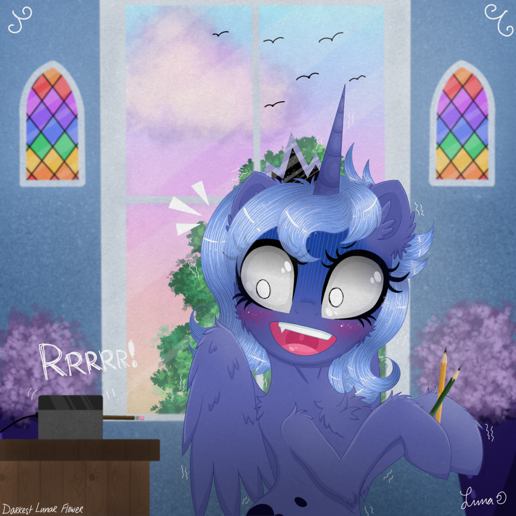 #1957911 - safe, artist:darkest-lunar-flower, princess luna, alicorn ...