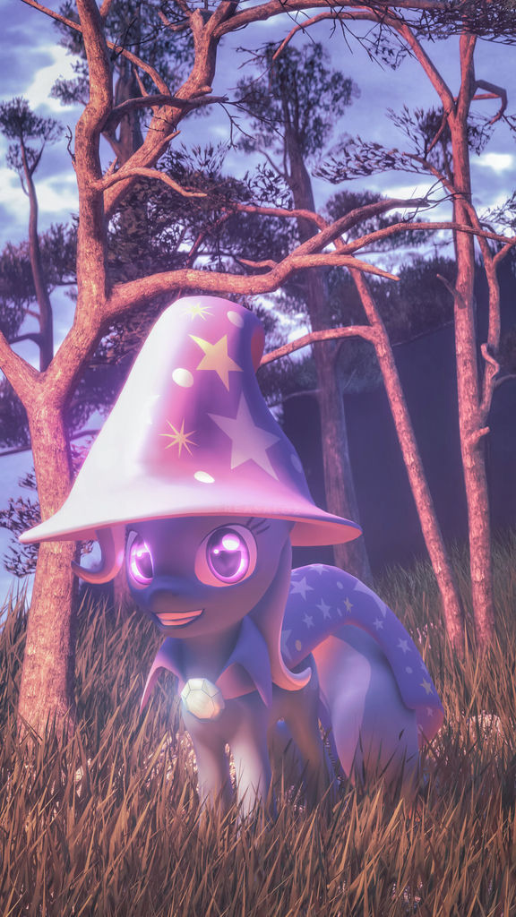 #1983610 - safe, artist:freasaloz, trixie, pony, g4, 3d, cape, clothes ...