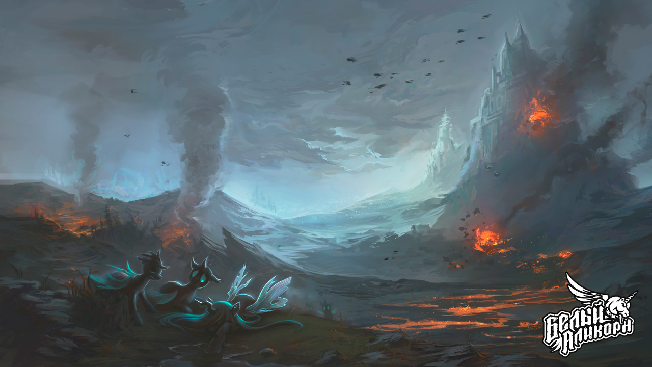 #1984045 - semi-grimdark, artist:erinliona, changeling, 4k, wallpaper ...