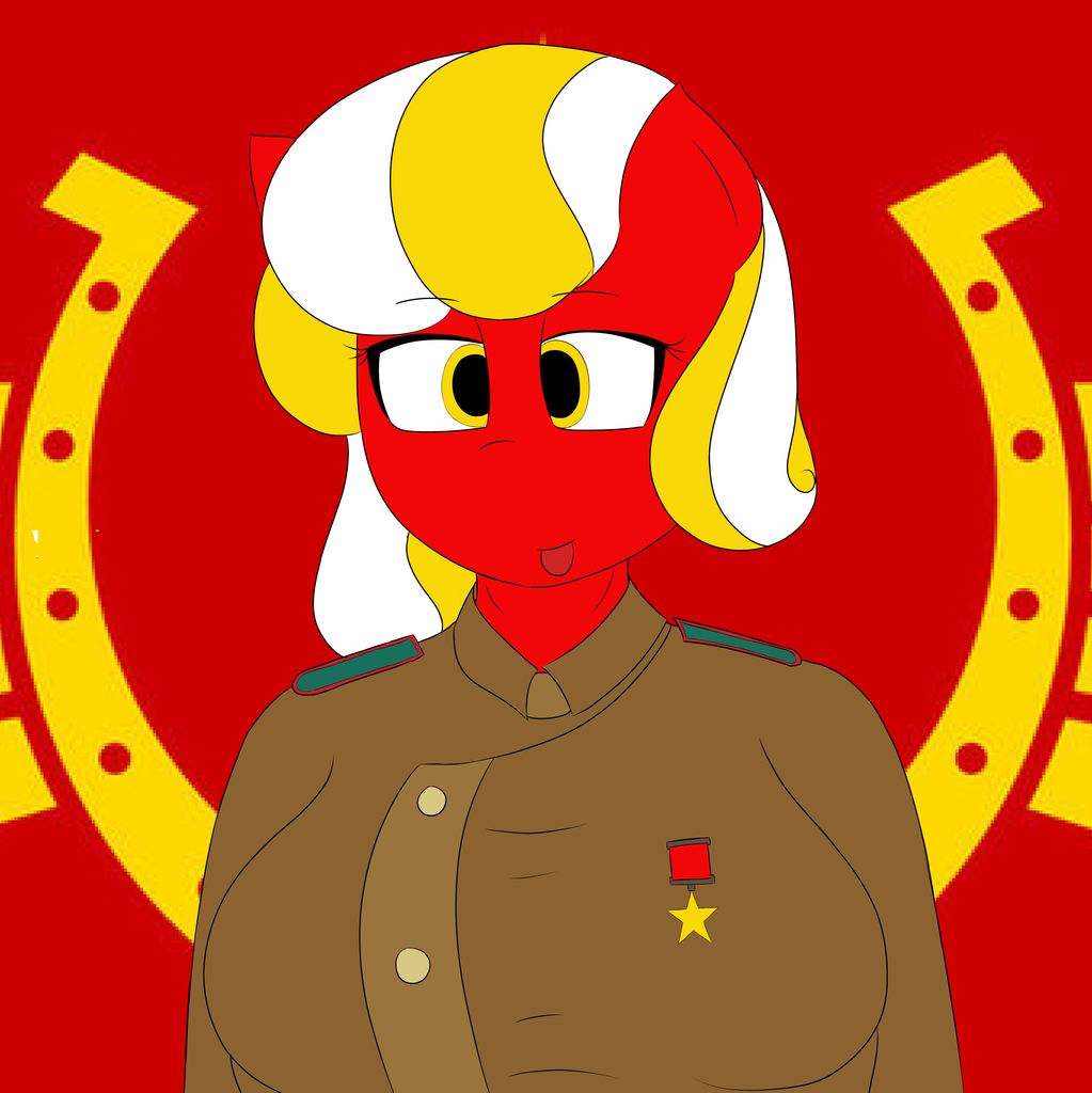 #1985698 - safe, oc, oc:red glare, anthro, female, soviet - Derpibooru