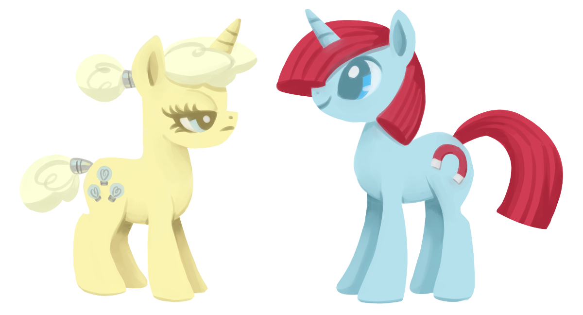 #1988357 - safe, artist:needsmoarg4, electric sky, magnet bolt, pony ...