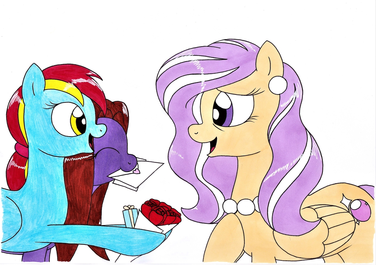 #1997859 - safe, artist:killerteddybear94, oc, oc:cherry pearl, oc:vanilla pearl, oc:velvet ...