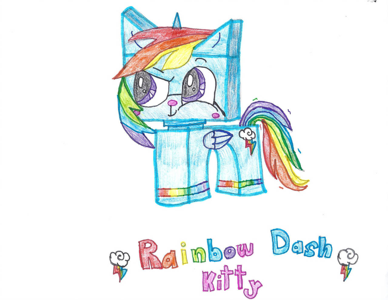 #1976981 - safe, artist:unikitty18, rainbow dash, crossover, lego ...
