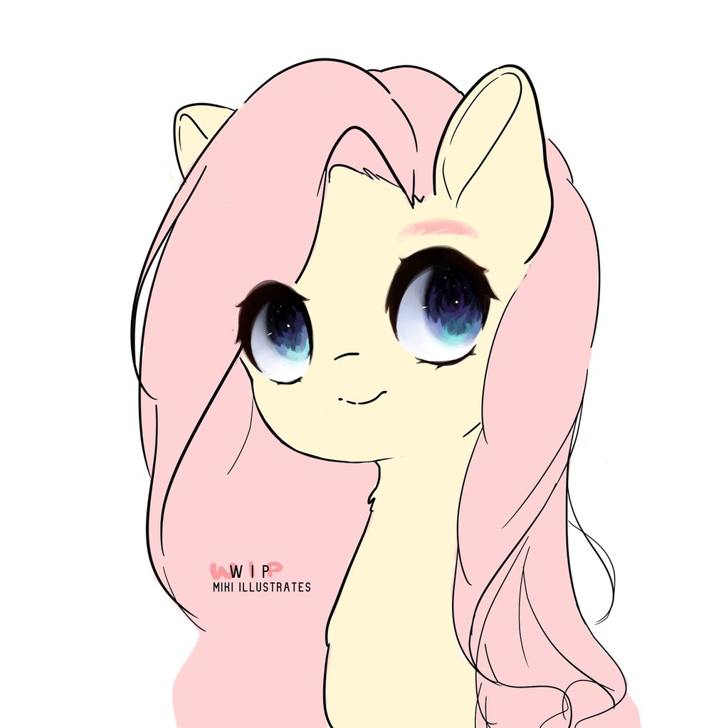 #1979179 - safe, artist:miki-illustrates, fluttershy, pony, bust, chest ...