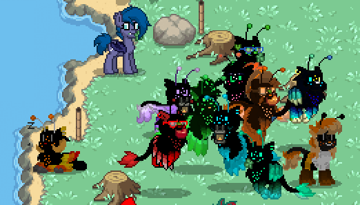#1979229 - safe, oc, oc:nightfall moonglow, insect, pony, pony town ...
