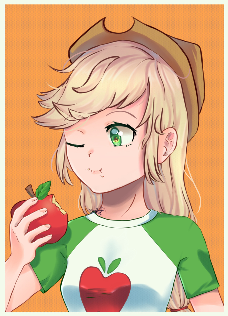 #1980203 - safe, artist:sene2002, applejack, human, equestria girls, g4 ...