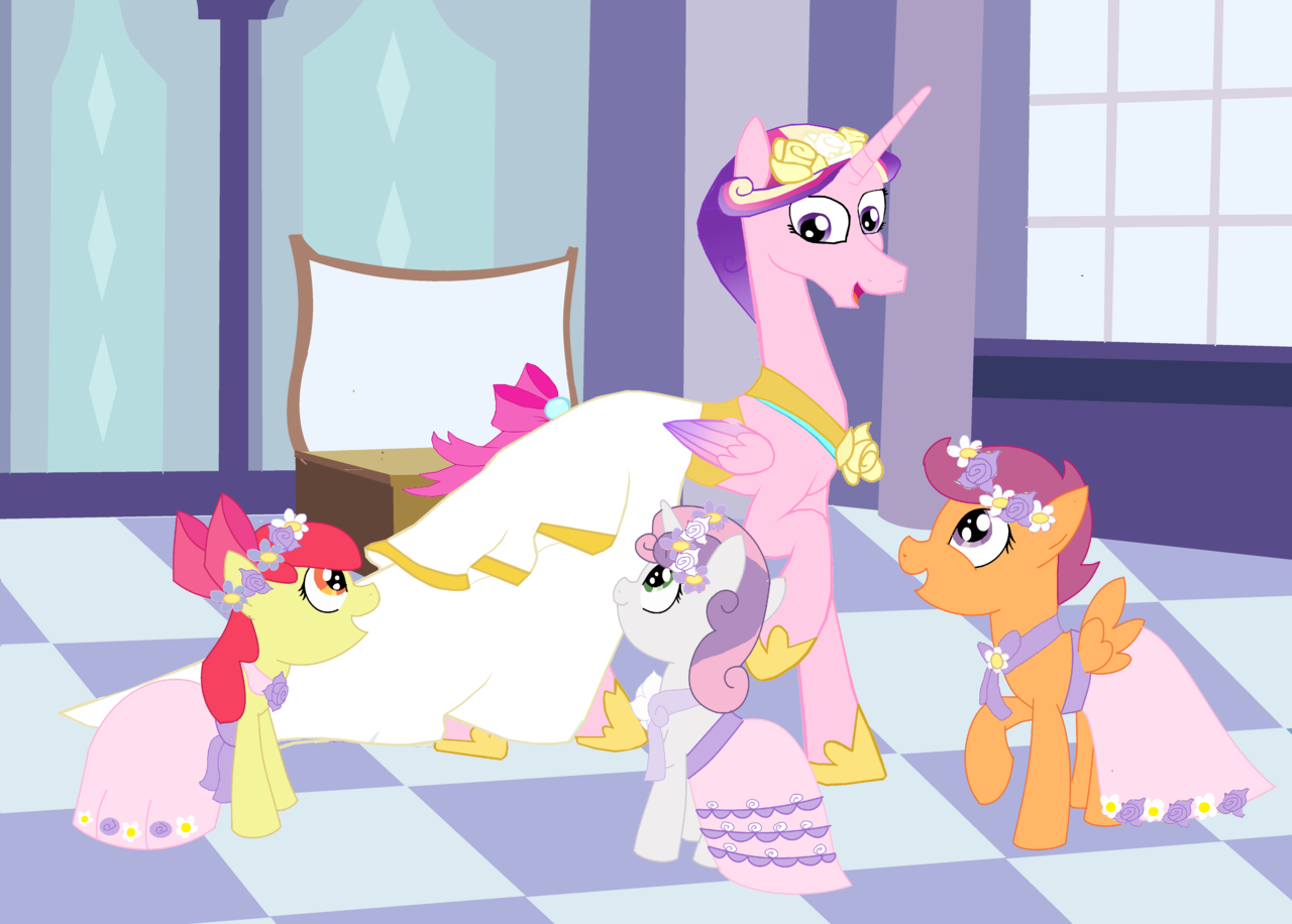 #1999704 - safe, artist:mr100dragon100, apple bloom, princess cadance ...