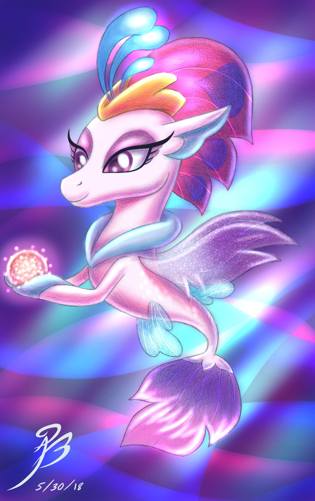 #2011312 - safe, artist:angelbeedrawings, queen novo, seapony (g4), my ...