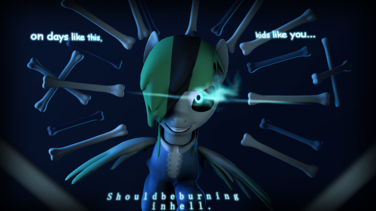 #2014695 - safe, artist:masterderp1, oc, 3d, bone, clothes, cosplay ...