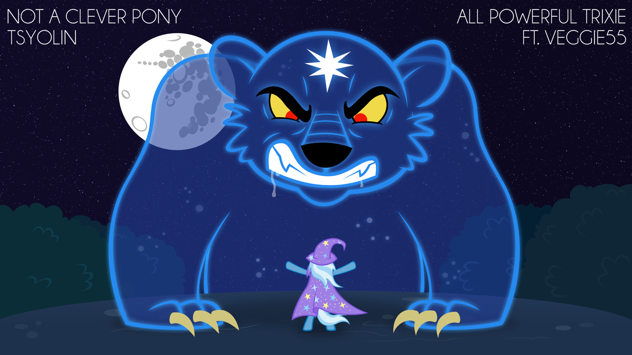 #2014986 - safe, artist:phantombadger, trixie, bear, pony, unicorn ...