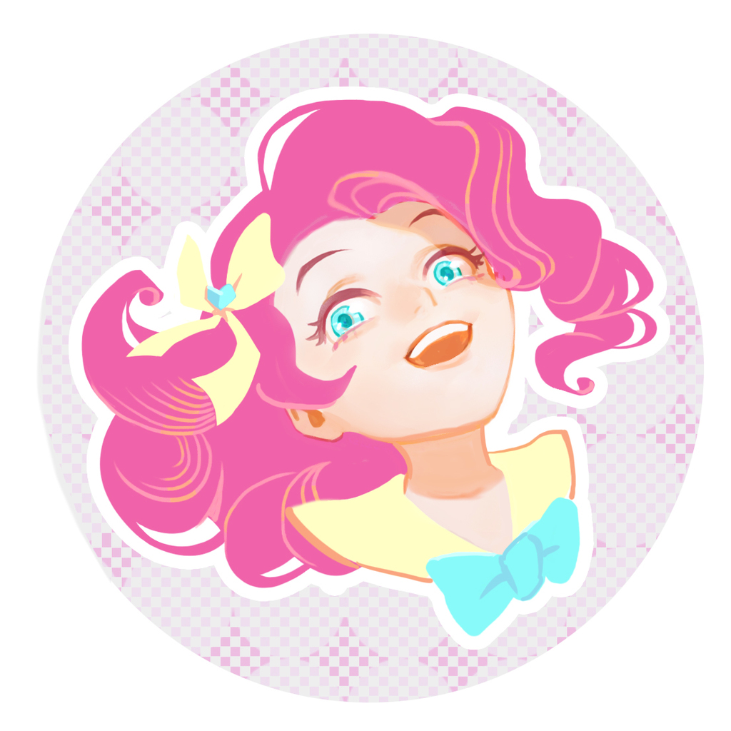 #2017653 - safe, artist:sled, pinkie pie, human, bow, bust, colored ...