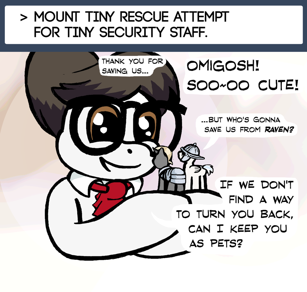 #2025357 - safe, artist:owlor, raven, pony, cute, micro, shrinking ...