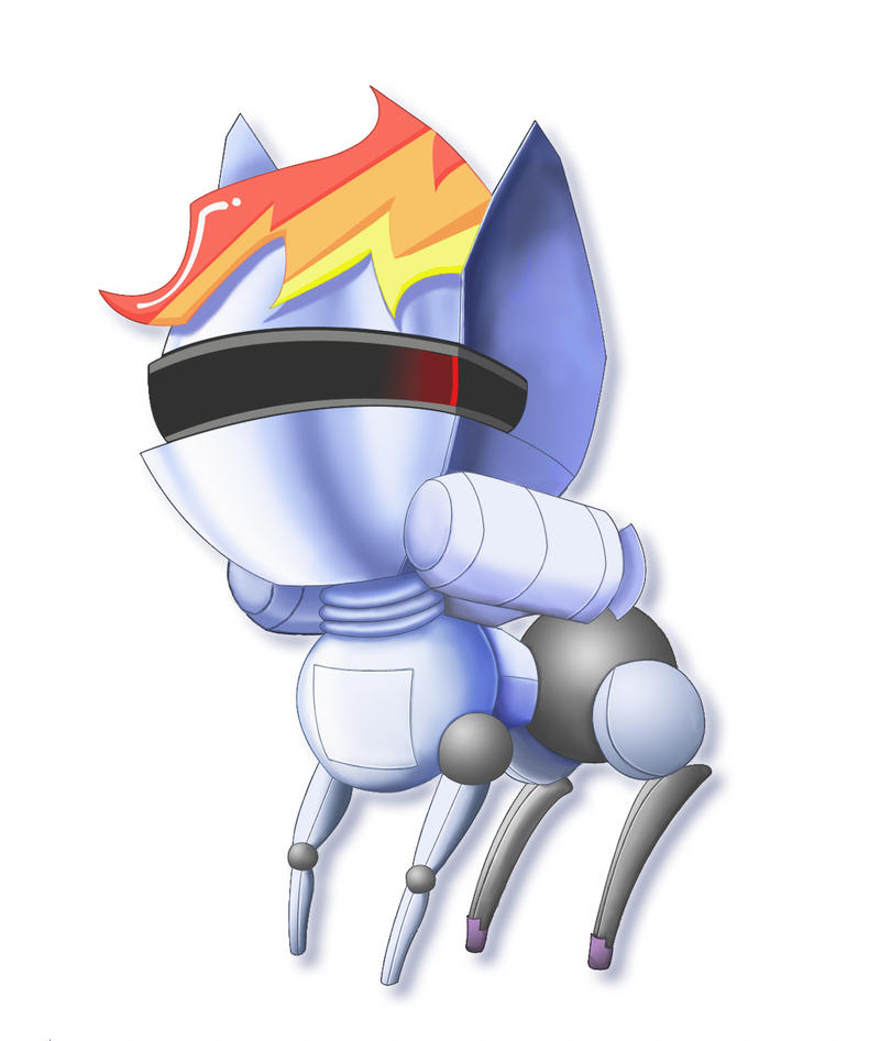 #2003821 - safe, artist:mimic-slenderpony, rainbow dash, pony, robot ...