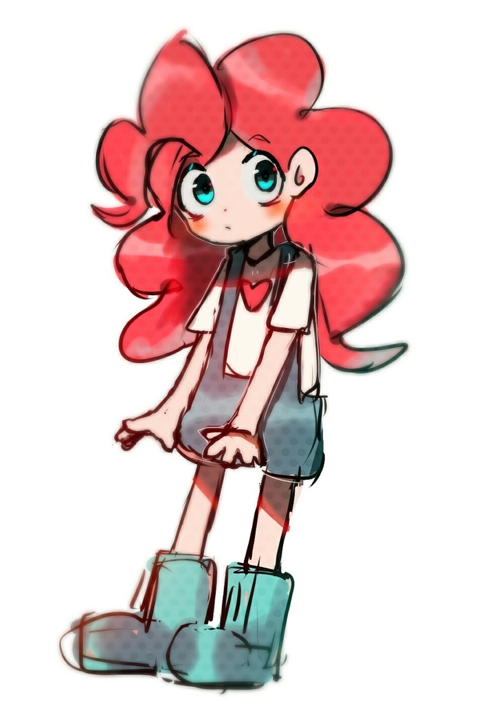 #2004031 - safe, artist:wuorange, pinkie pie, human, g4, blushing ...