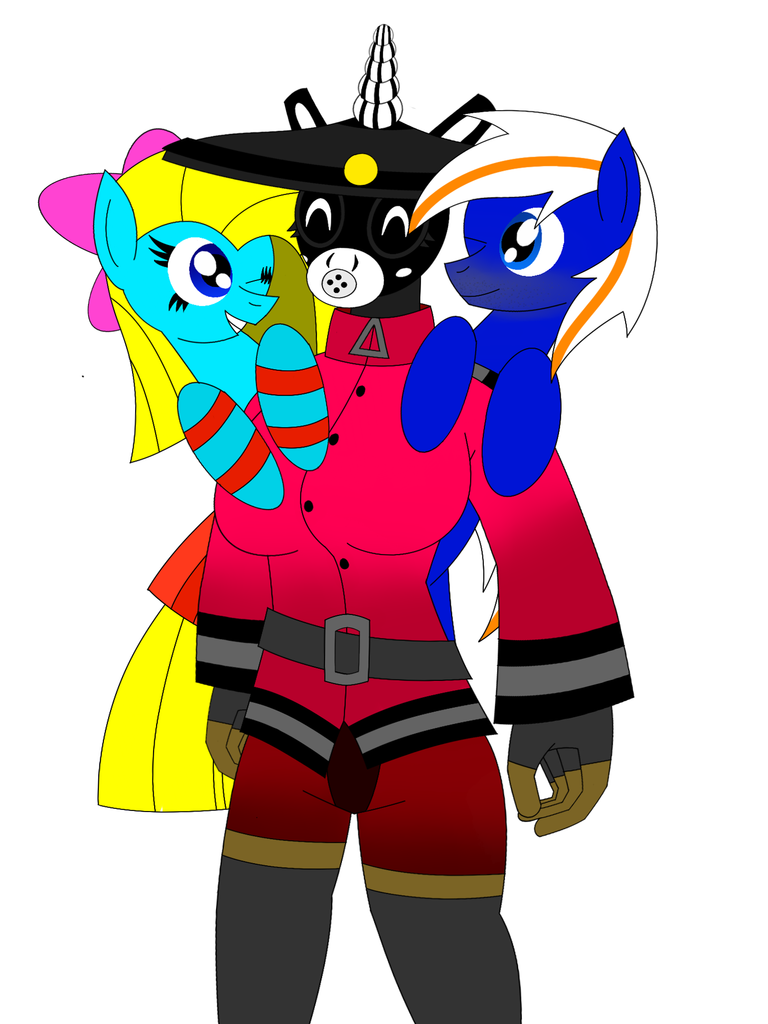 #2006405 - safe, oc, oc:cuteamena, oc:electric blue, oc:visionwing, pony, family, fem pyro ...