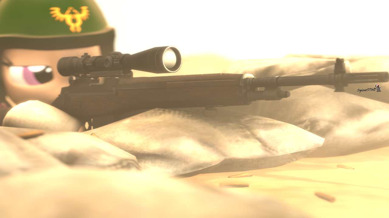 #2040213 - safe, artist:spinostud, pony, 3d, battle rifle, female, gun ...